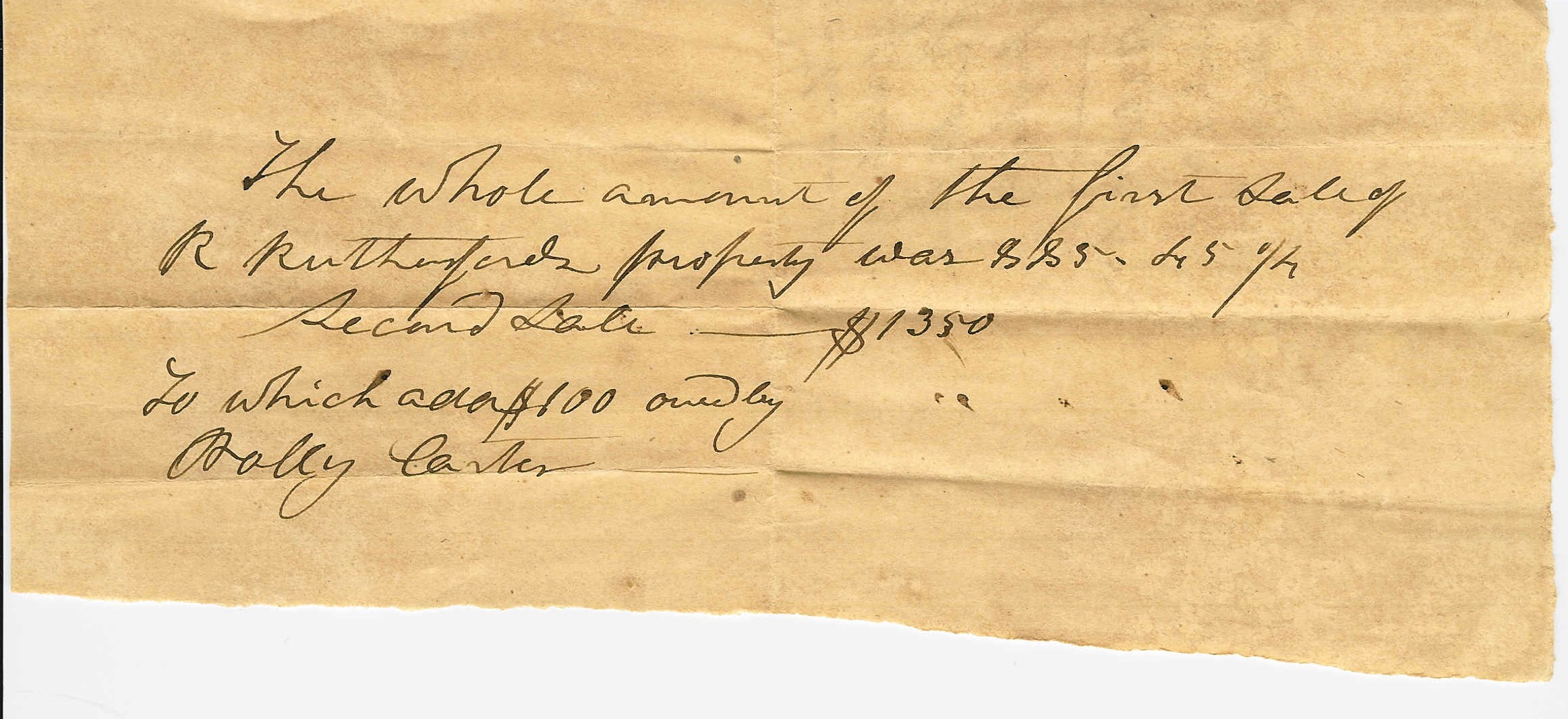 Letters: Record of the sales of the estate of Randolph Rutherford ...